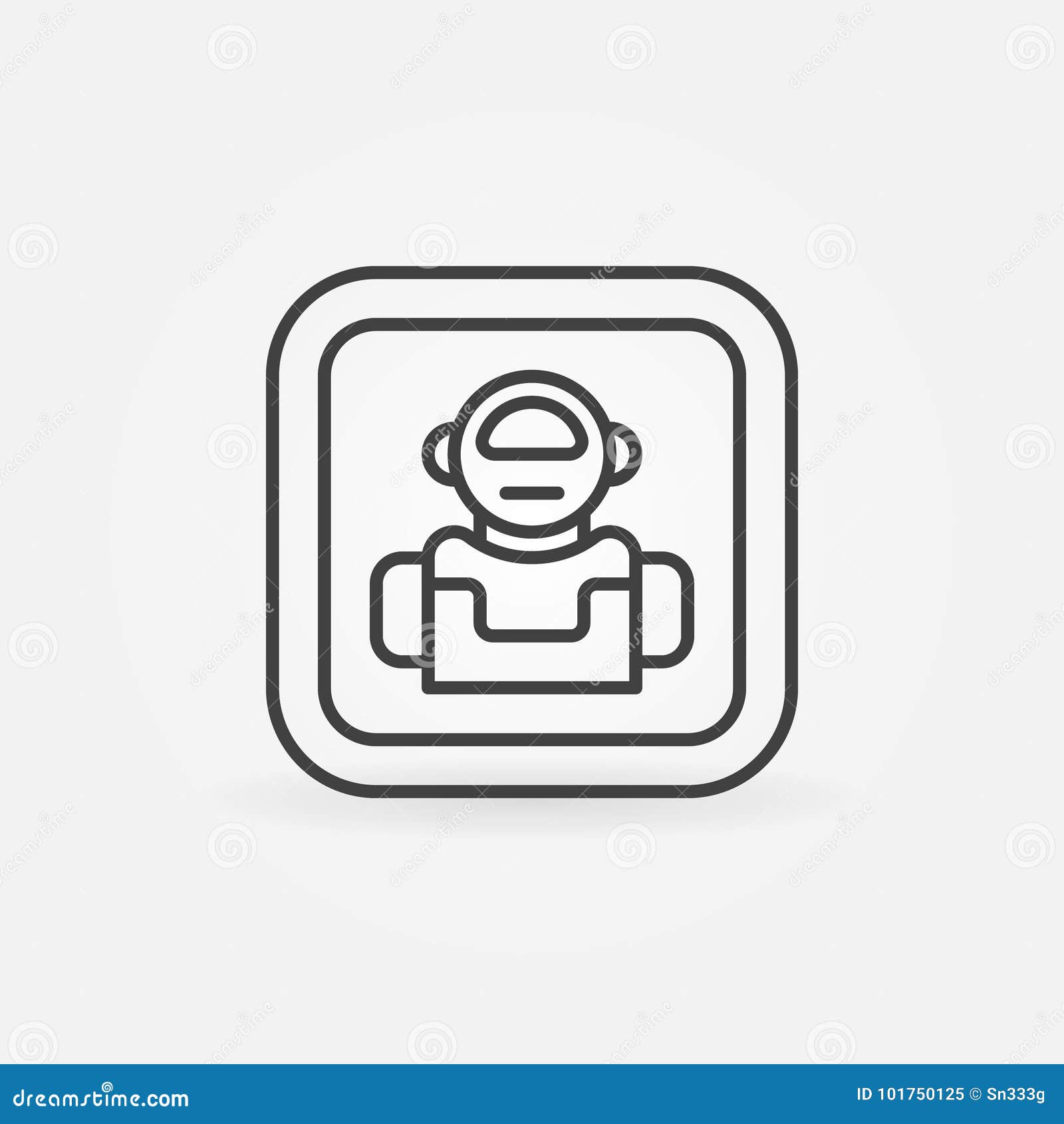 Robot Minimal Vector Icon in Thin Line Style Stock Vector ...