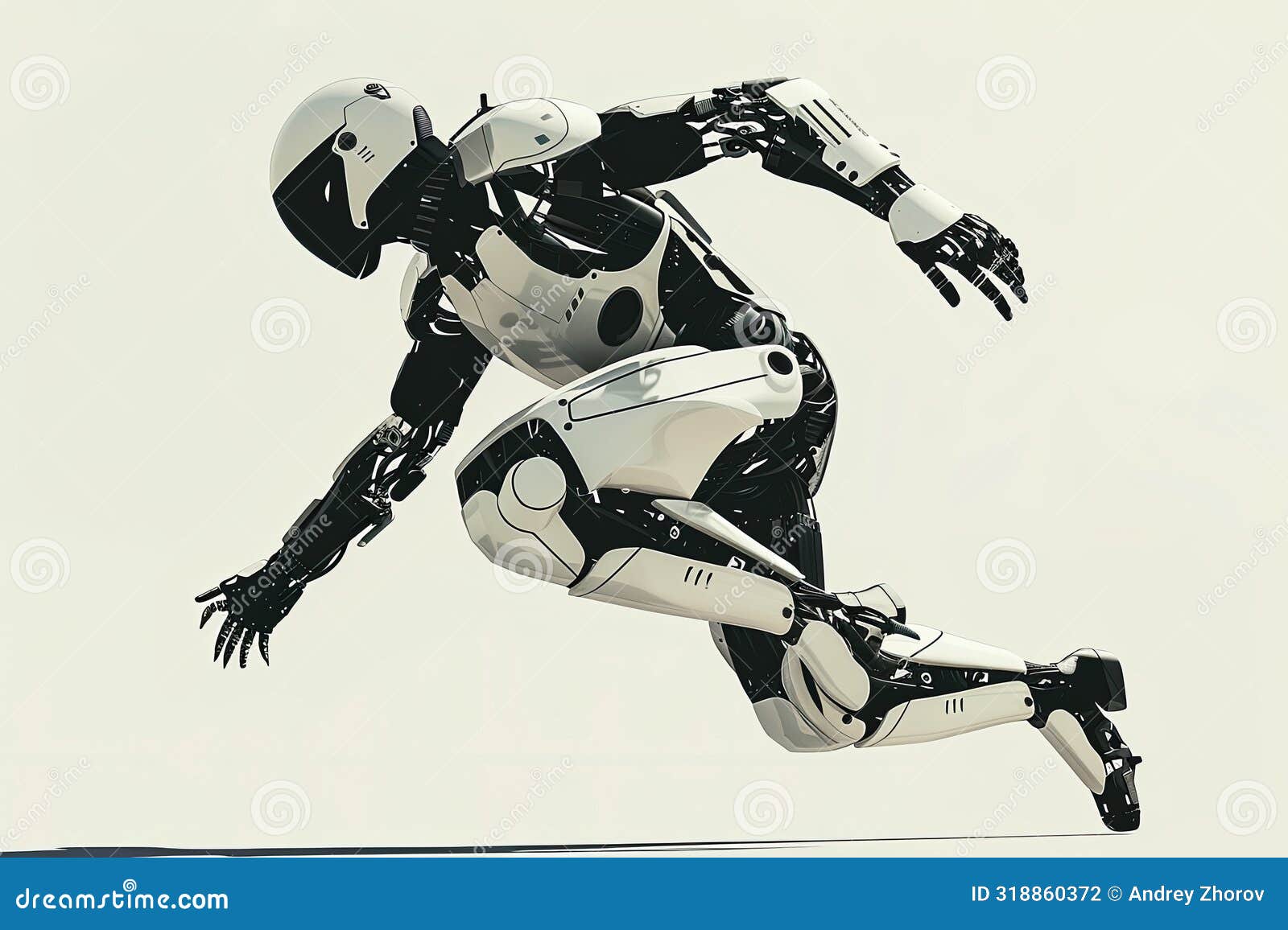 Robot Jumping on Skateboard Stock Illustration - Illustration of ...