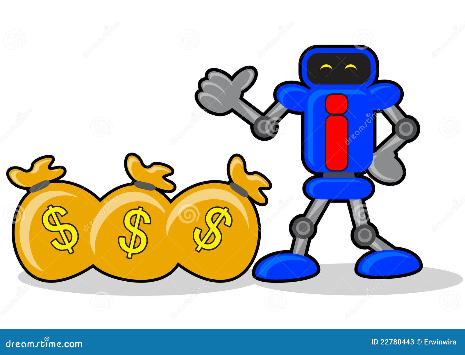 Robot and money stock vector. Illustration of fortune - 22780443