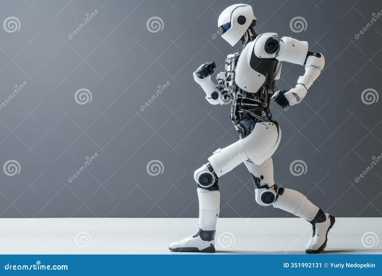 Robot in Motion Demonstrating Advanced Mechanics and Design in a Modern ...
