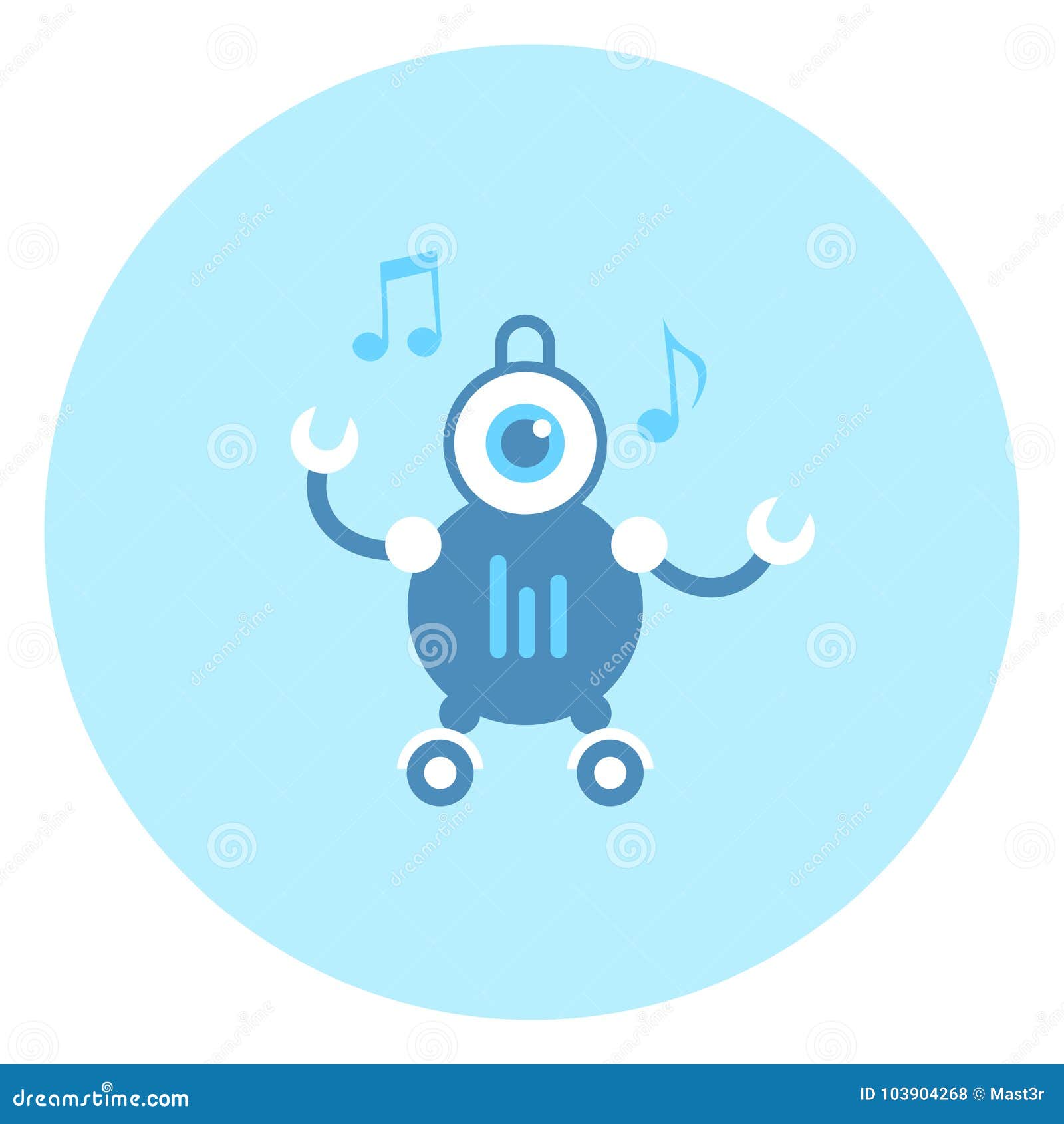 Robot Music Player Icon Modern Robotic Technology Stock Vector ...