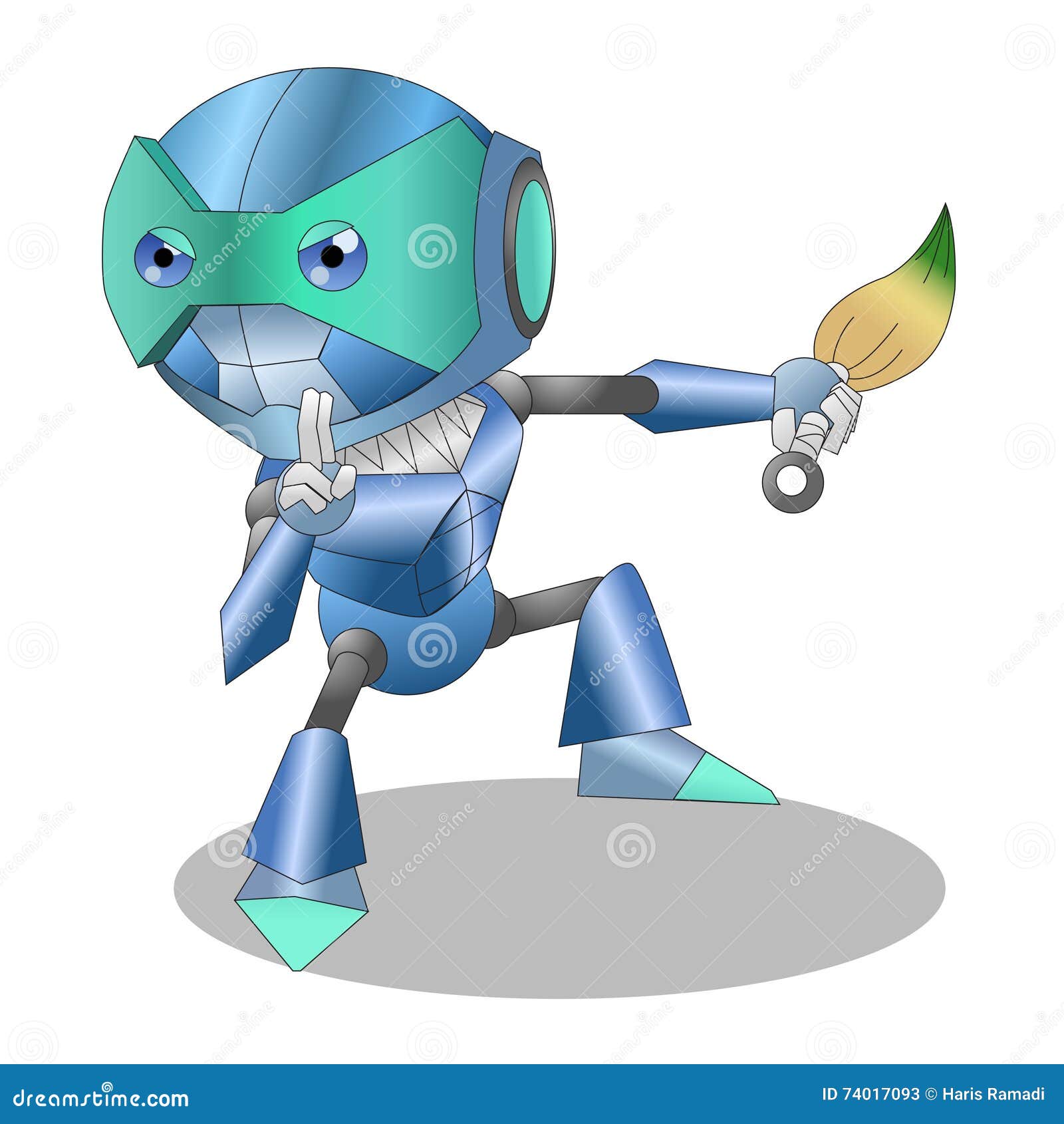 Robot ninja perform stock vector. Illustration of cartoon - 74017093