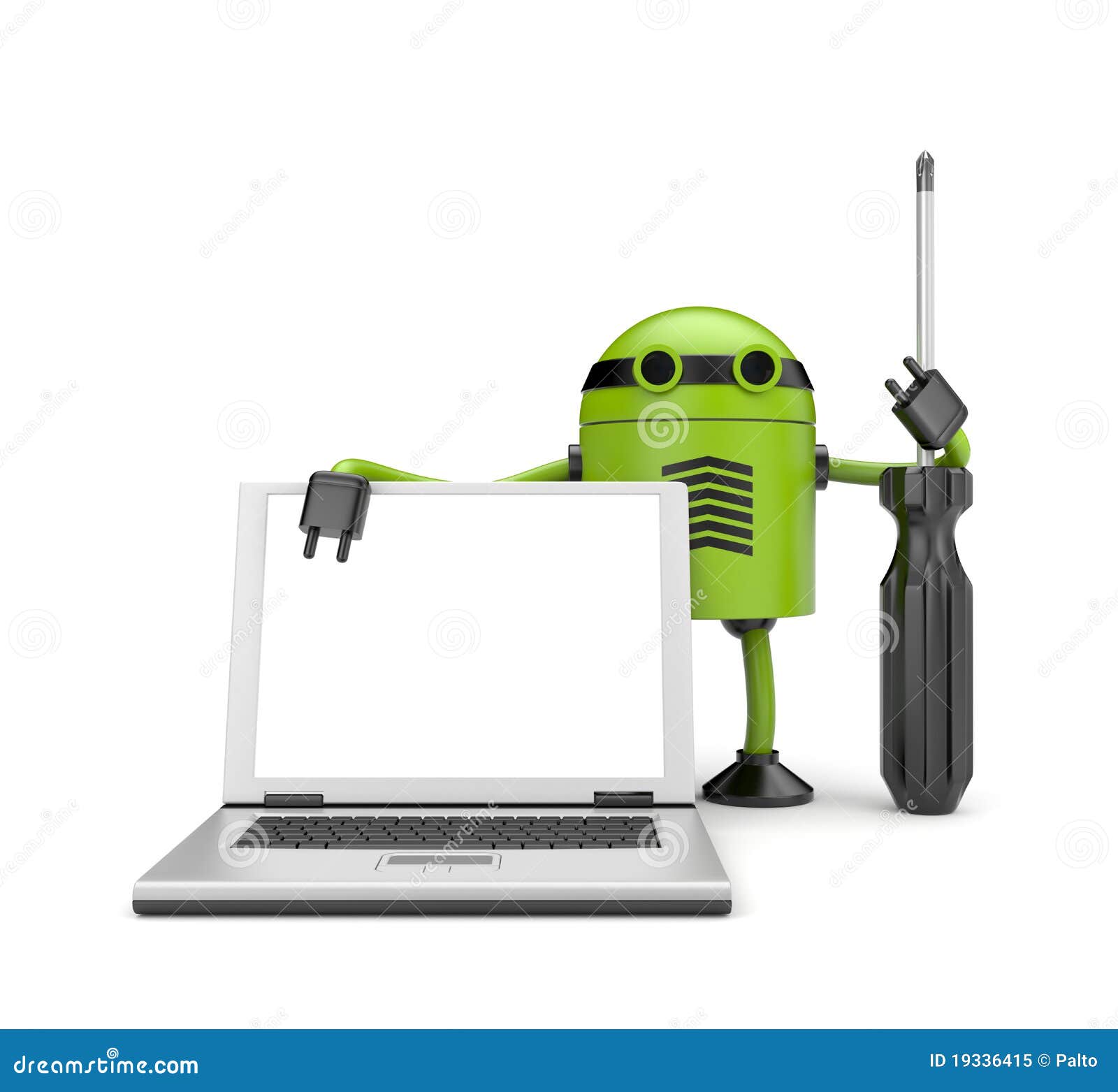 Robot with notebook stock illustration. Illustration of cyborg - 19336415