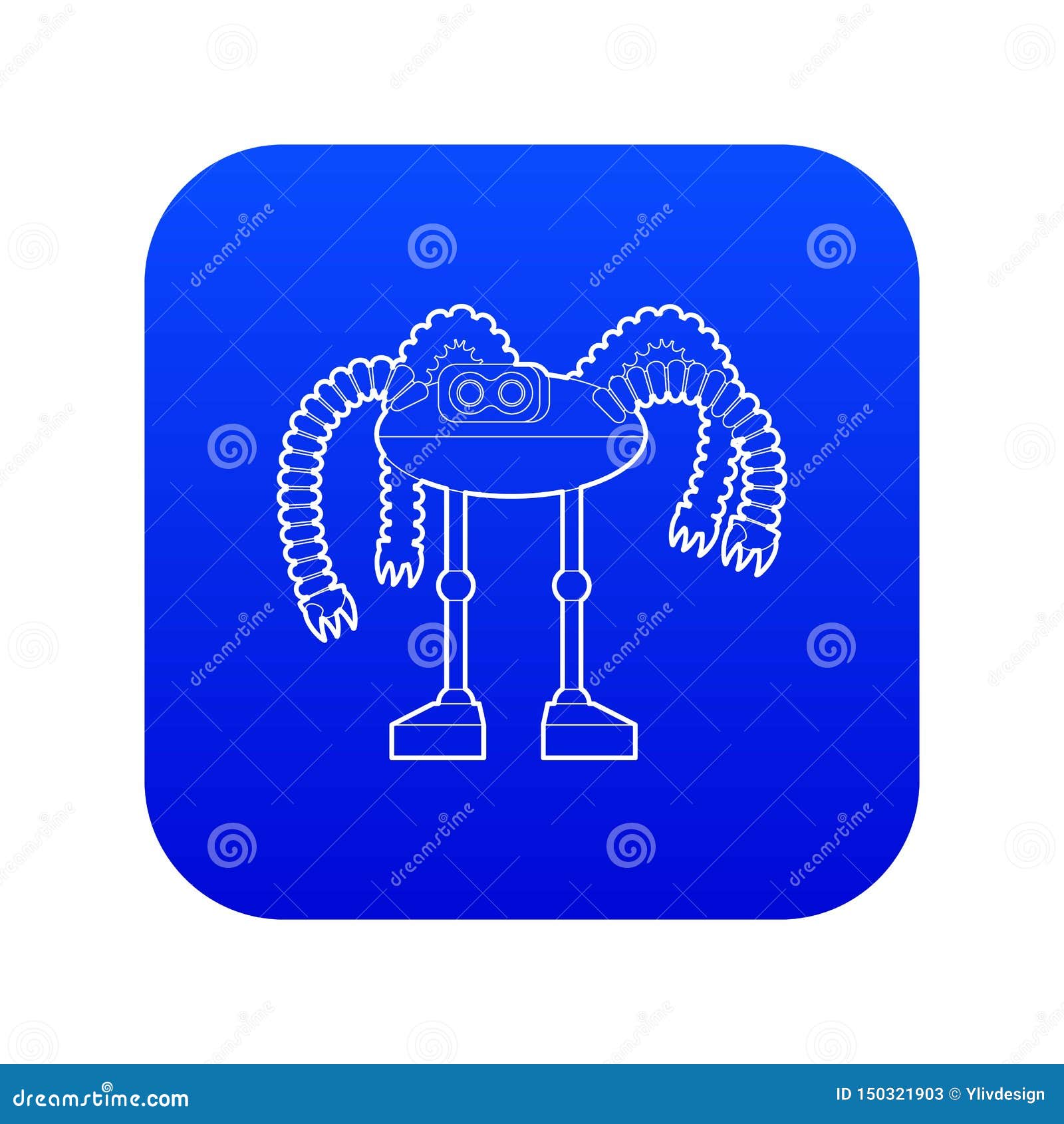 Robot Octopus Icon Blue Vector Stock Vector - Illustration of ...