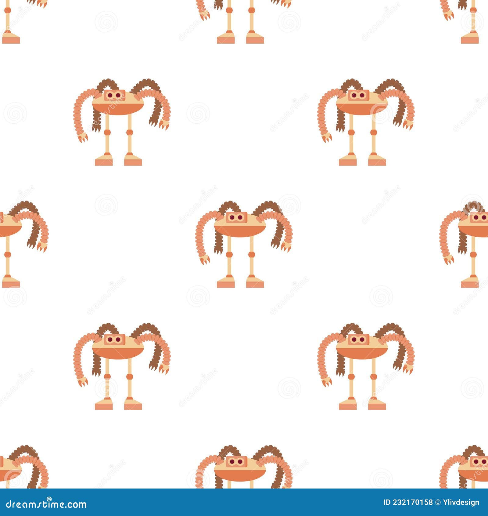 Robot Octopus Pattern Seamless Vector Stock Vector - Illustration of ...