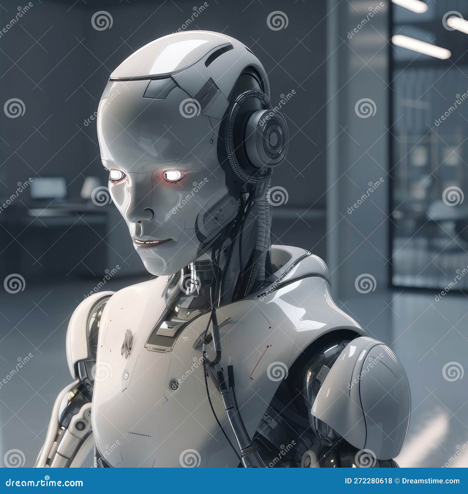 Robot Office Worker. AI Generative Stock Illustration - Illustration of ...