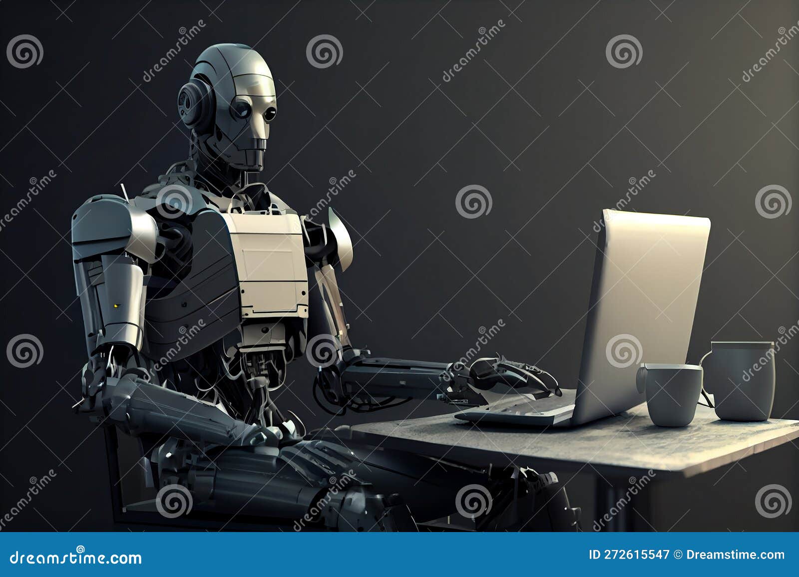 Robot Online Assistance and Machine Customers Support Stock ...