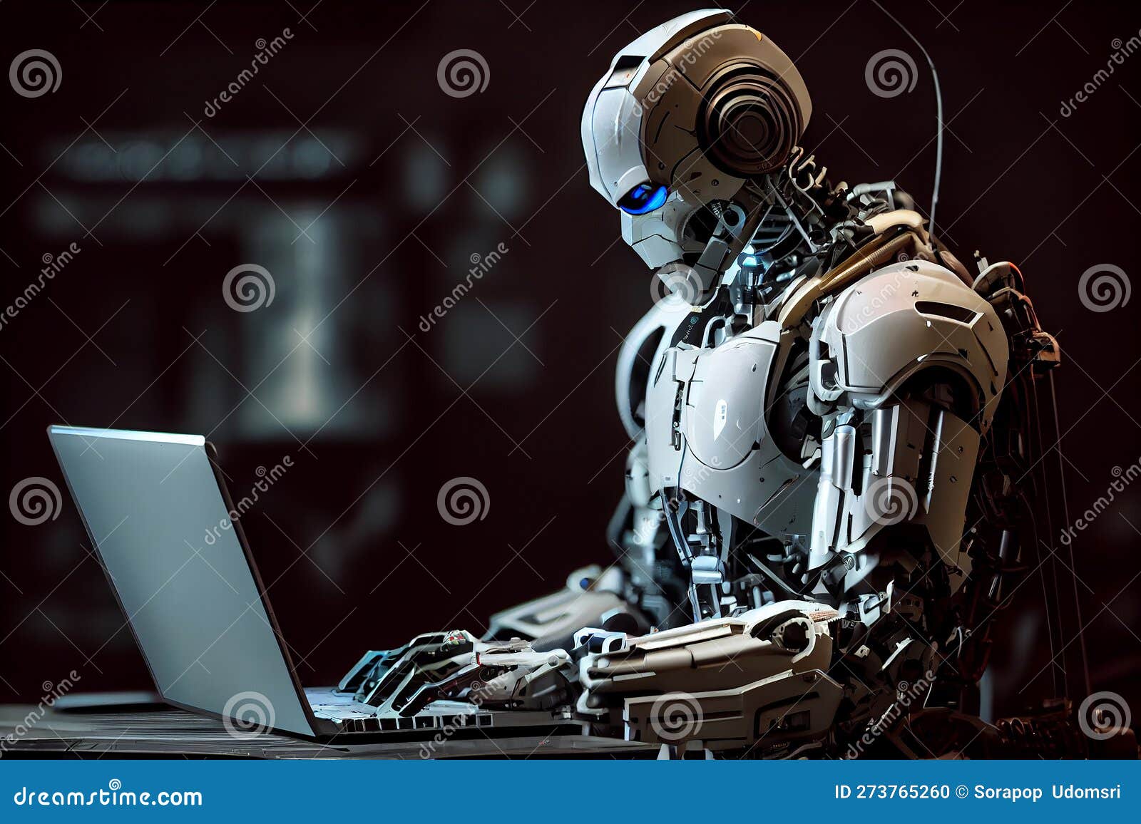 Robot Online Assistance and Machine Customers Support Stock ...