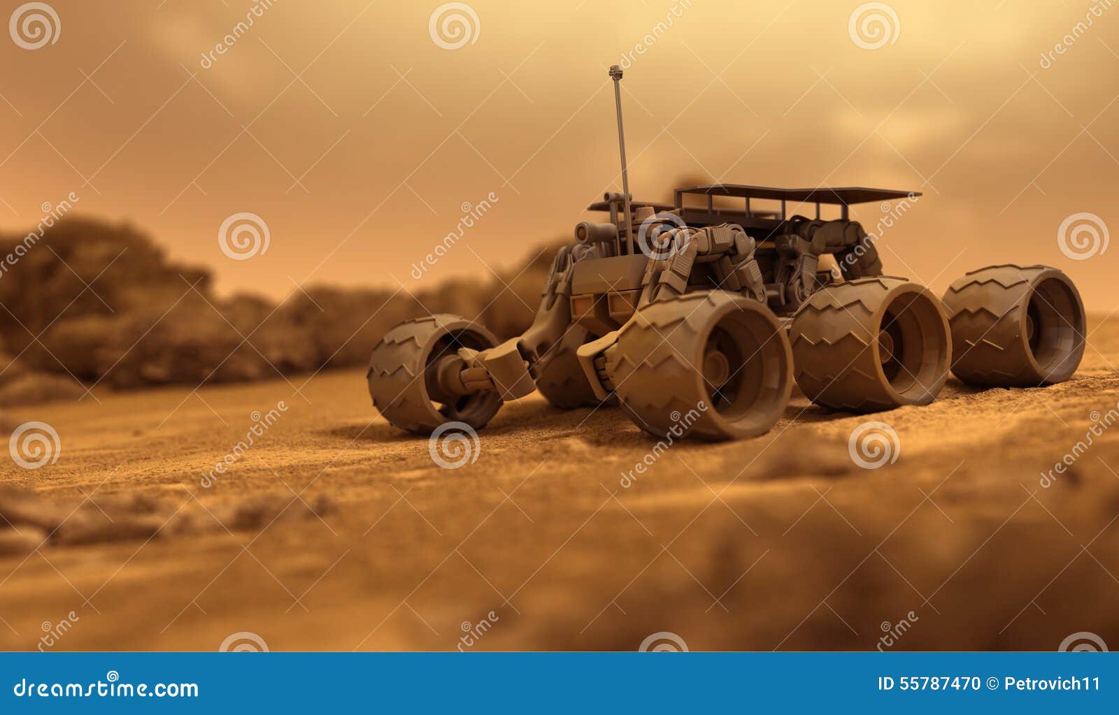 Robot op Mars stock illustratie. Illustration of digitaal - 55787470