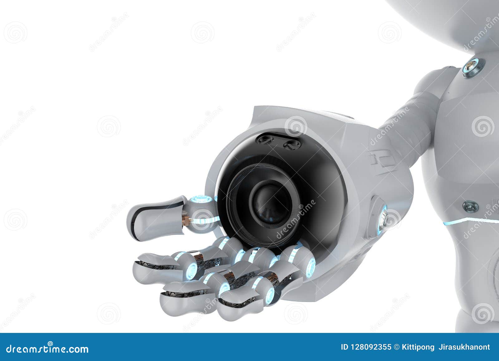 Robot open hand stock illustration. Illustration of futuristic - 128092355