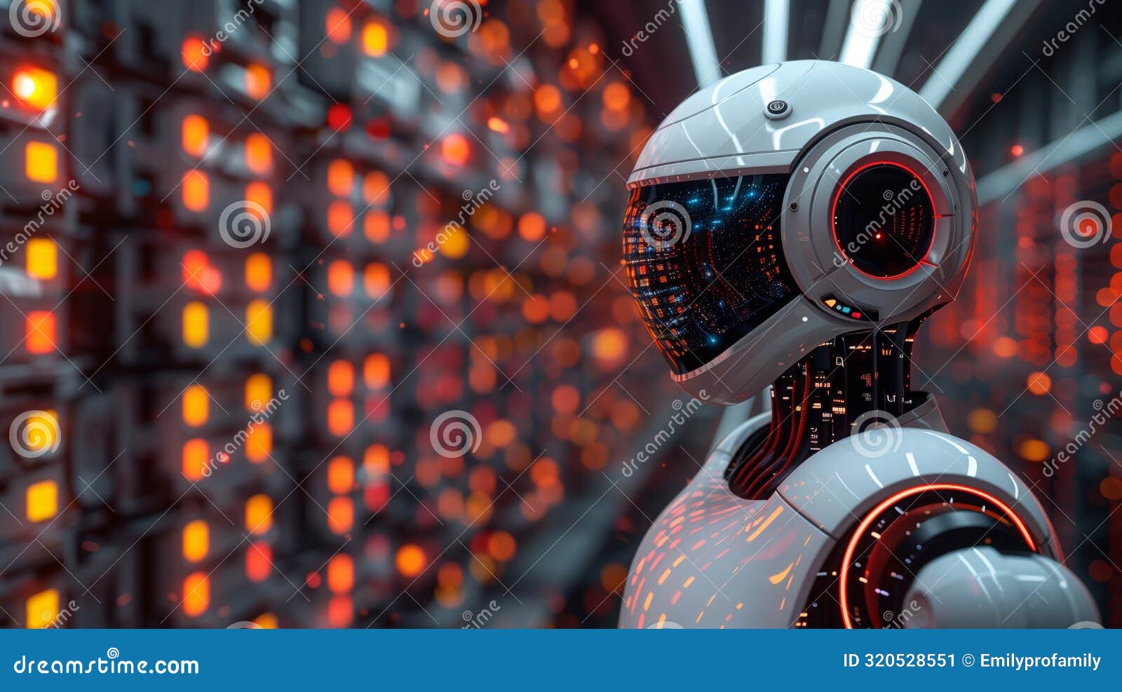 Robot Operating in Data Center Stock Image - Image of processing ...
