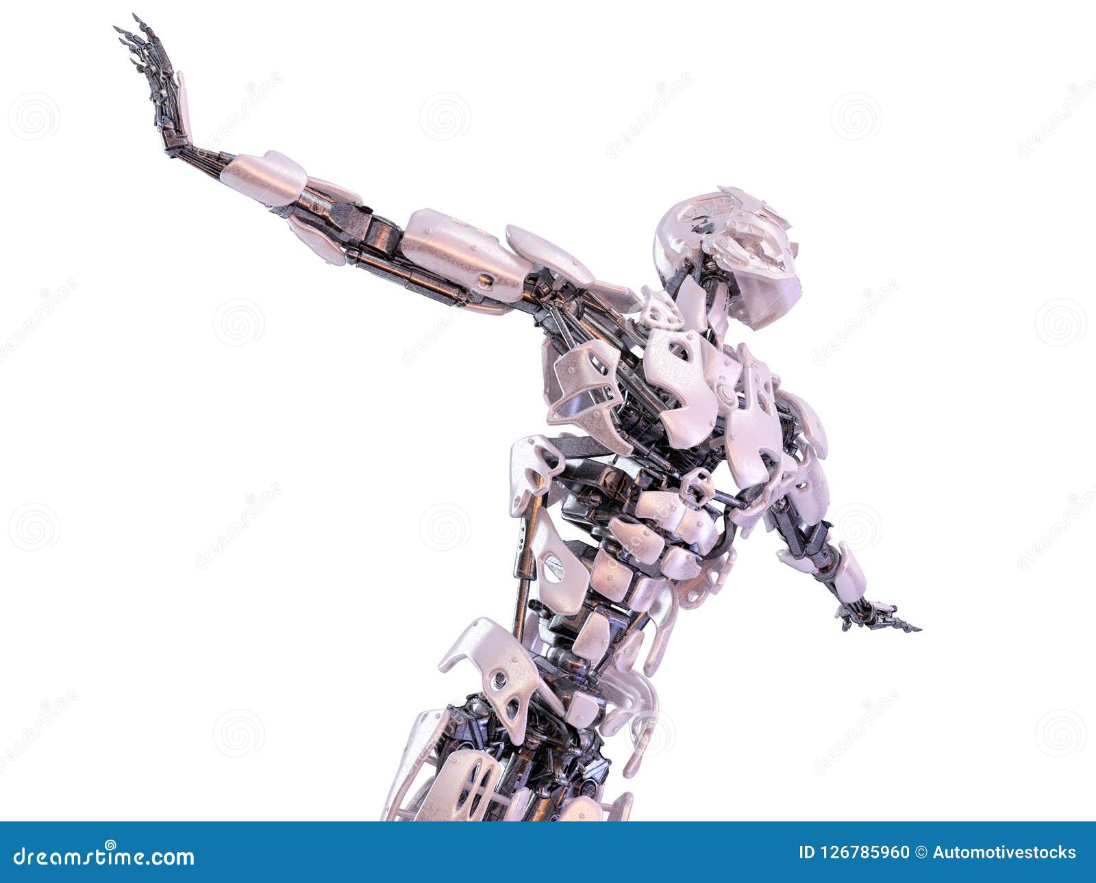 Robot Outstretched Arms. 3D Illustration Stock Illustration ...