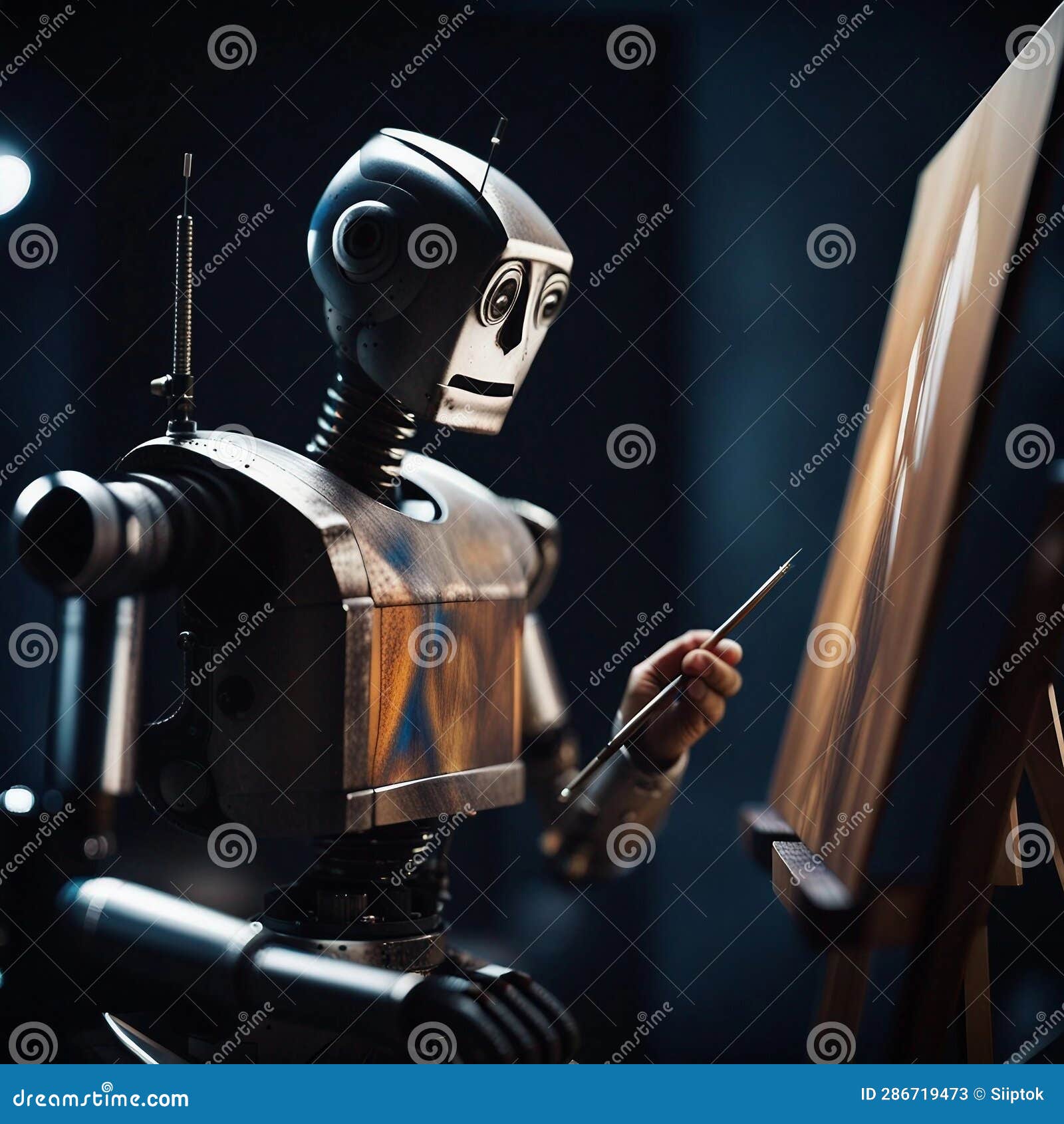 AI Robot Paints Picture At Home Studio. AI Generated Stock Photography ... AI Robot Paints Picture At Home Studio. AI Generated Stock Photography ...