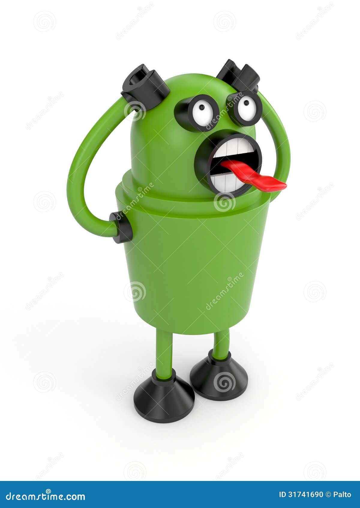 Robot in a panic stock illustration. Illustration of jackplug - 31741690