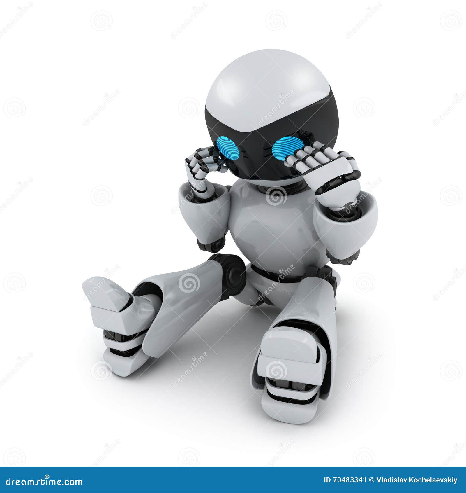 Robot in panic stock illustration. Illustration of cyborg - 70483341