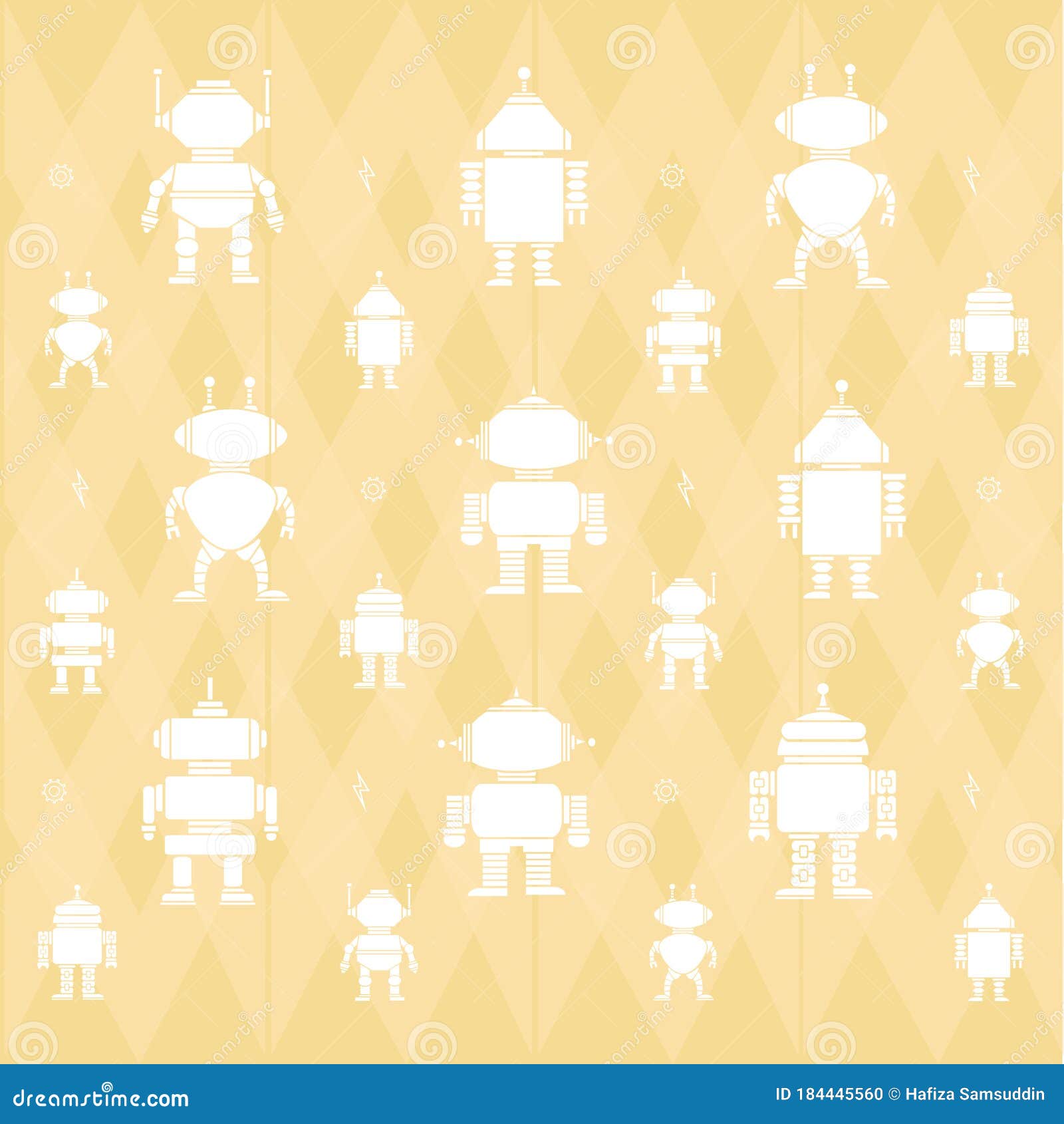 A Robot Pattern Background Illustration. Stock Illustration ...