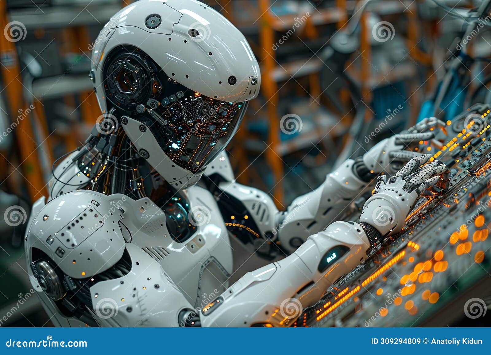 A Robot with a Pcb in Its Hands is Working on a Circuit Board, Uhd ...