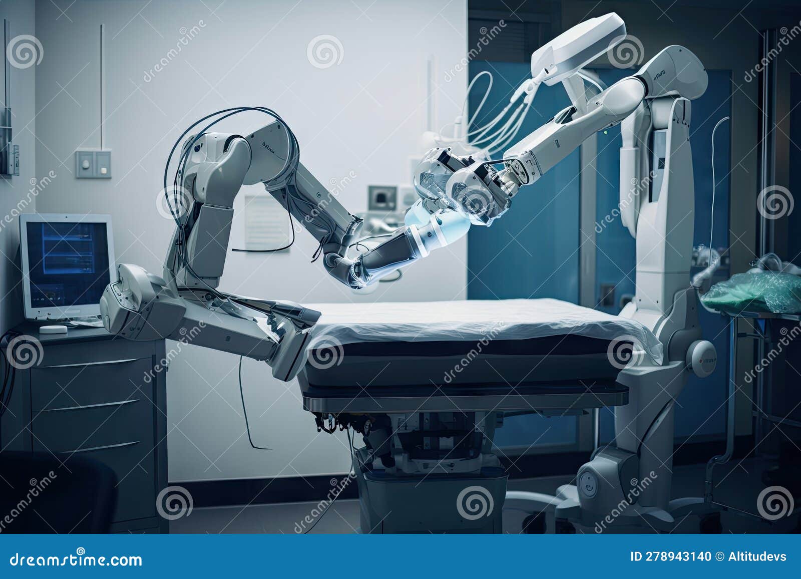 Robot Performing on Patient, Wielding Precise Surgical Instruments ...