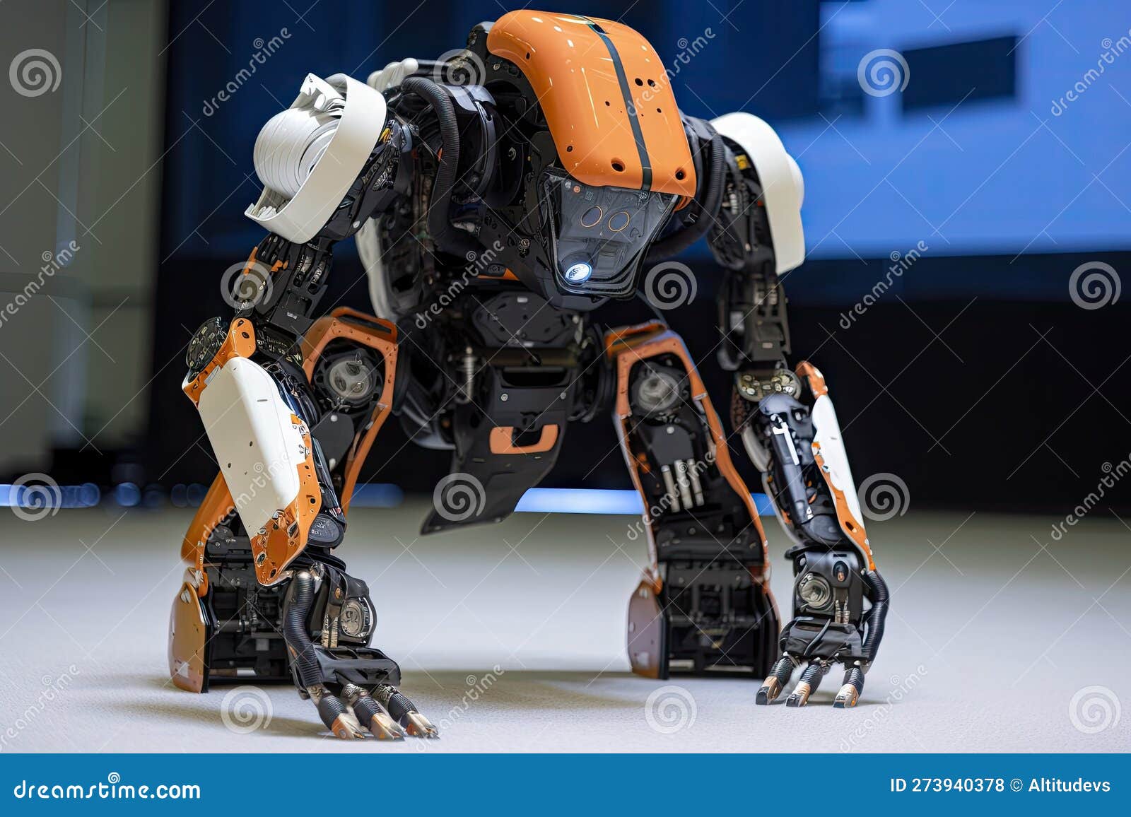 A Robot Performs Precise Movements, Programmed in Simulation Stock ...