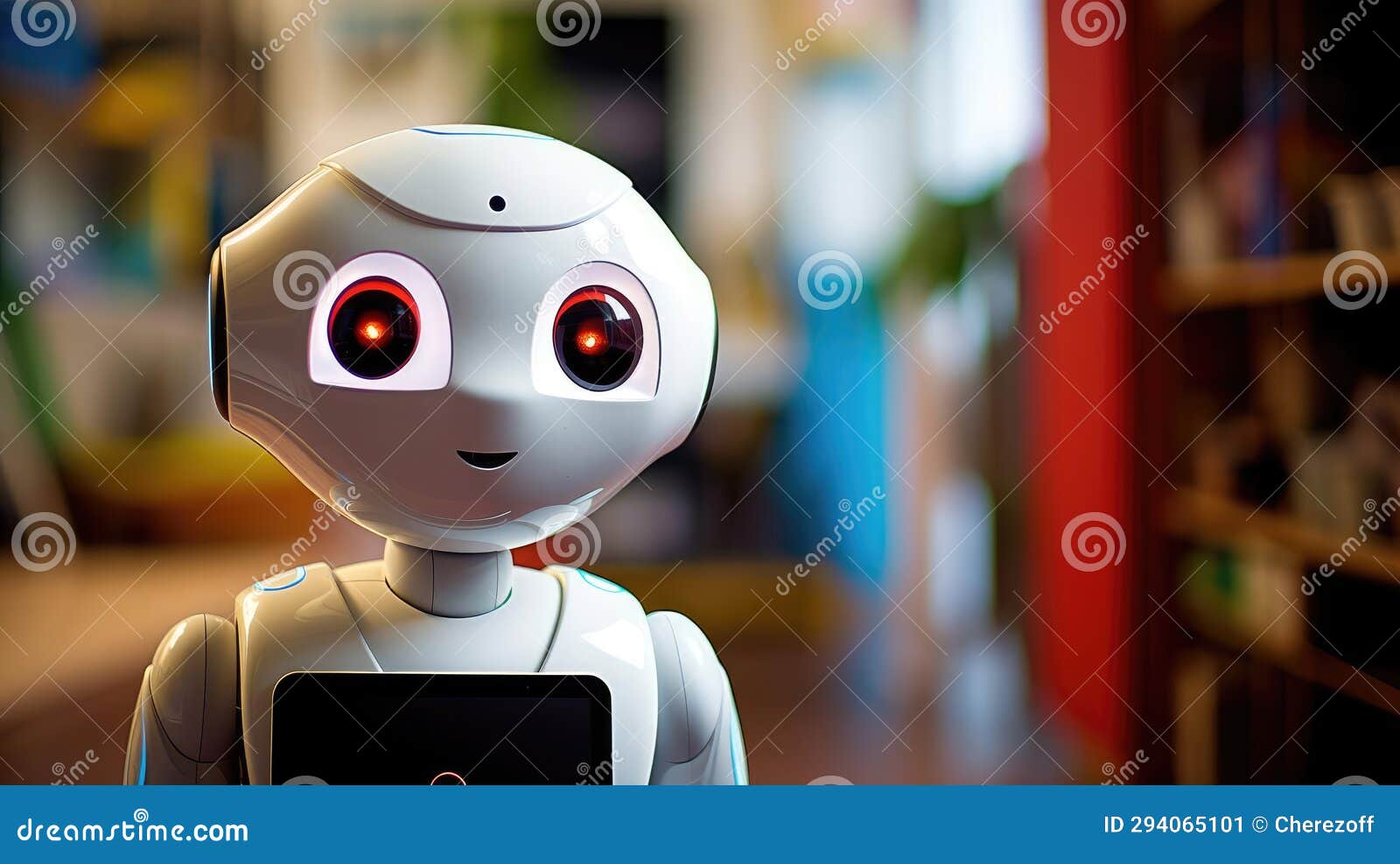 Robot Personal Assistant Helps Man Stock Image - Image of artificial ...