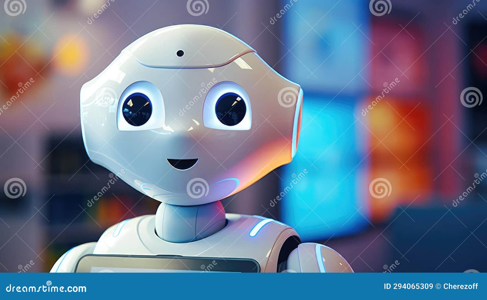 Robot Personal Assistant Helps Man Stock Illustration - Illustration of ...