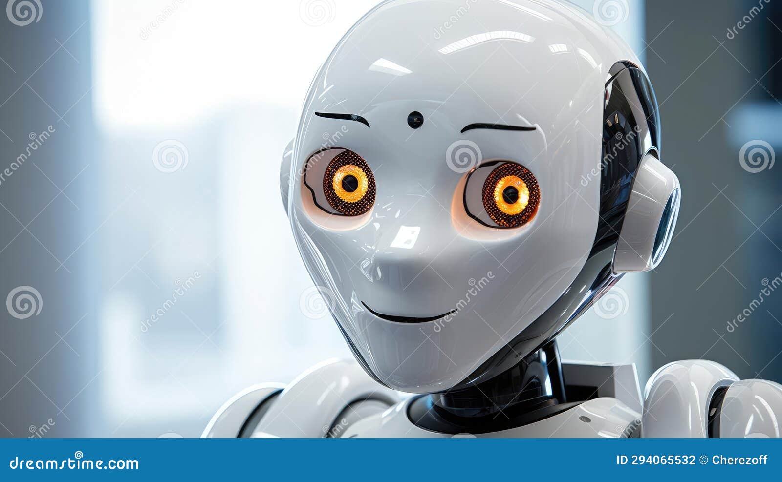 Robot Personal Assistant Helps Man Stock Illustration - Illustration of ...