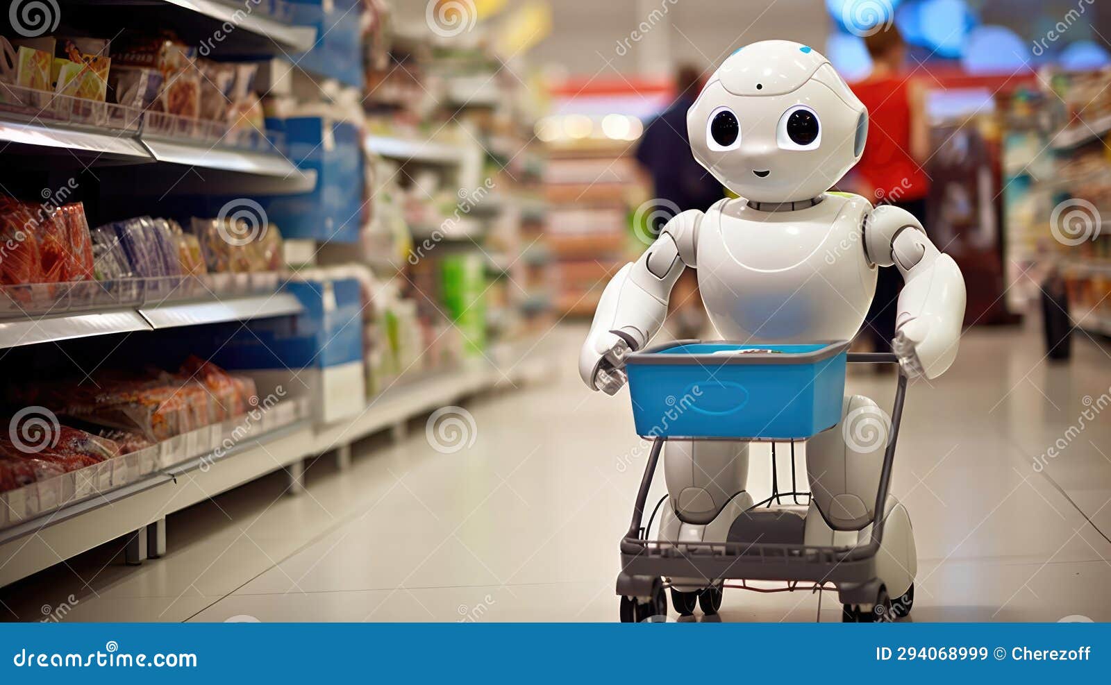 Robot Personal Assistant Helps Man Stock Image - Image of application ...