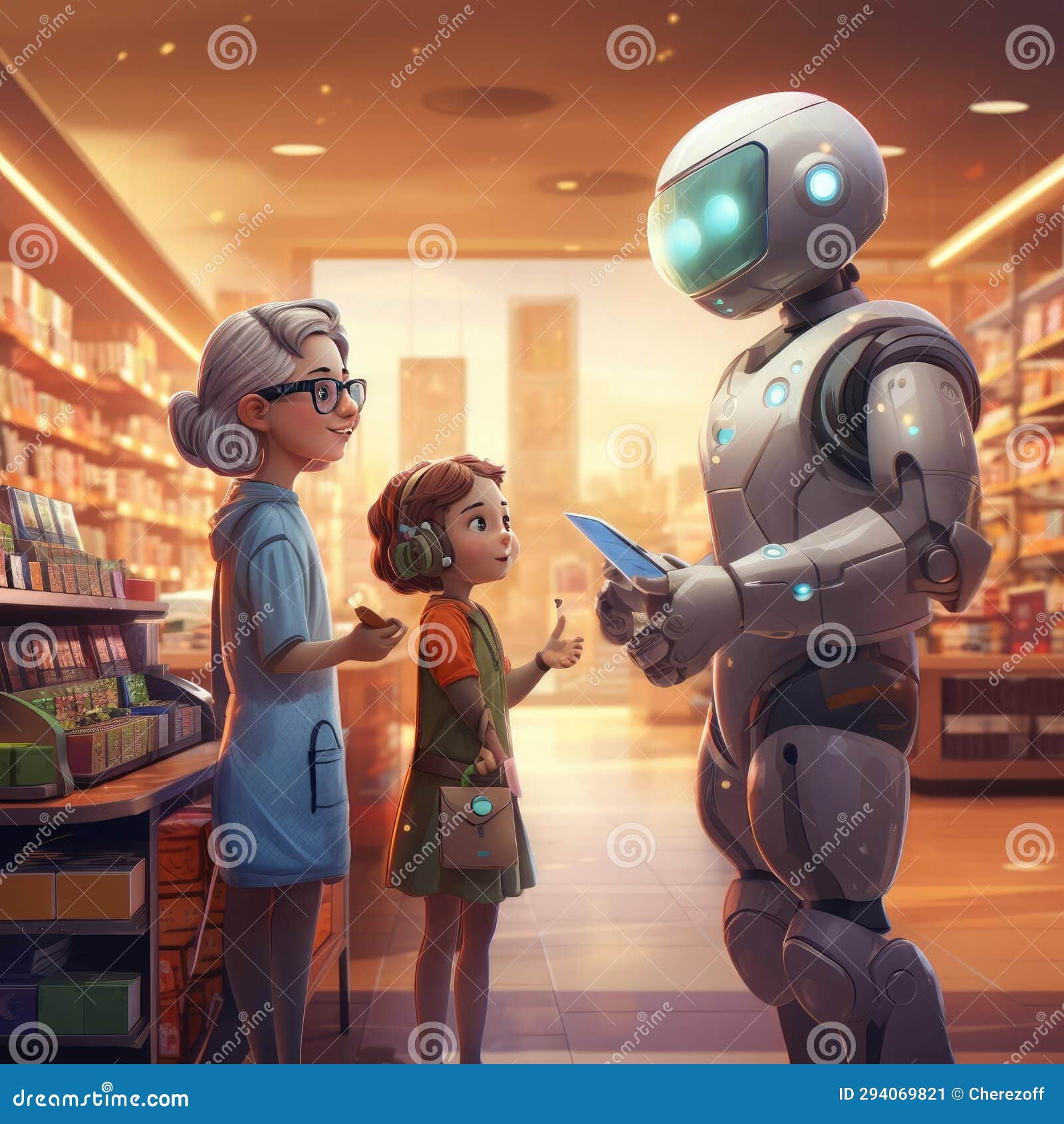 Robot Personal Assistant Helps Man Stock Image - Image of airport, help ...
