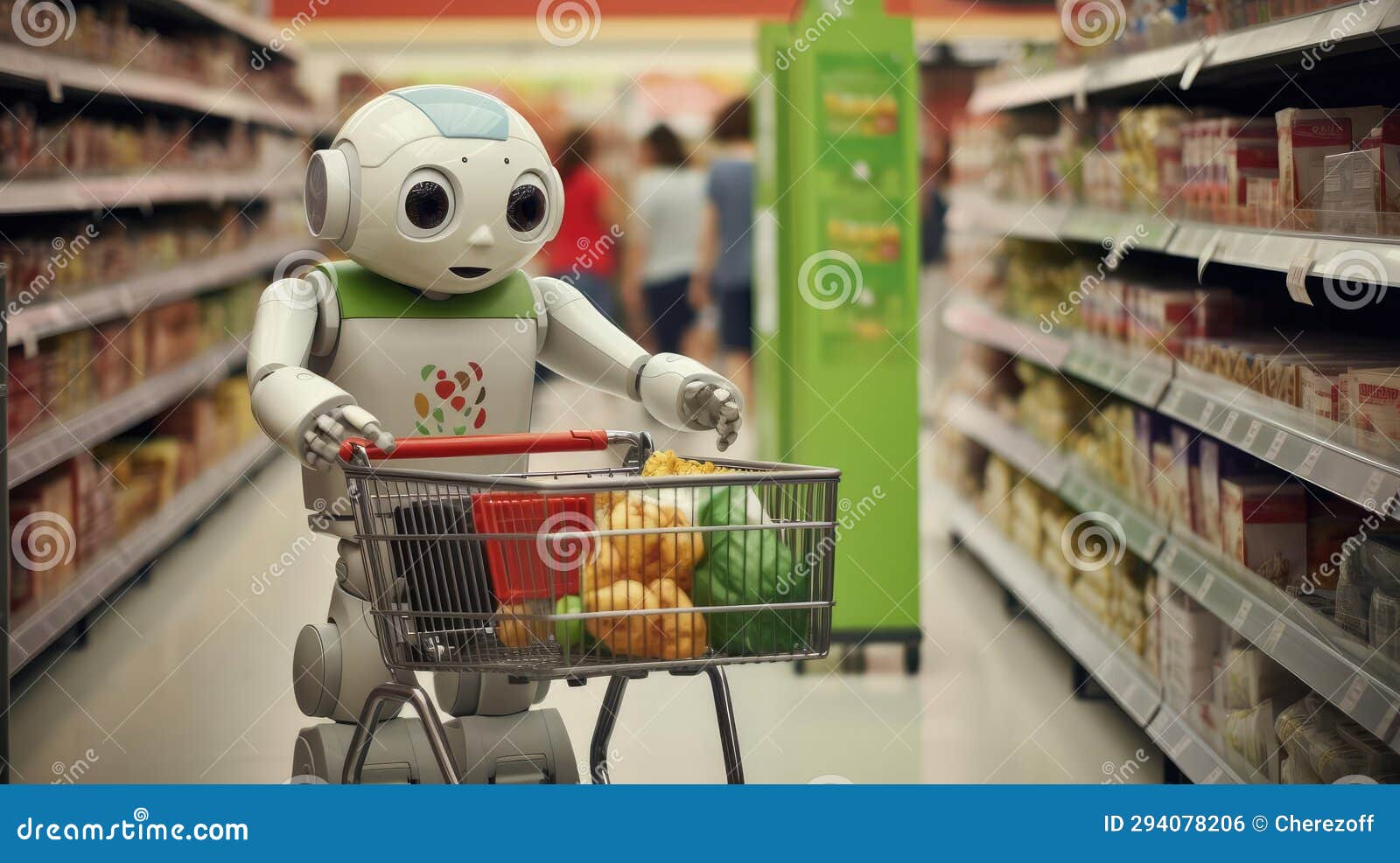 Robot Personal Assistant Helps Man Stock Illustration - Illustration of ...