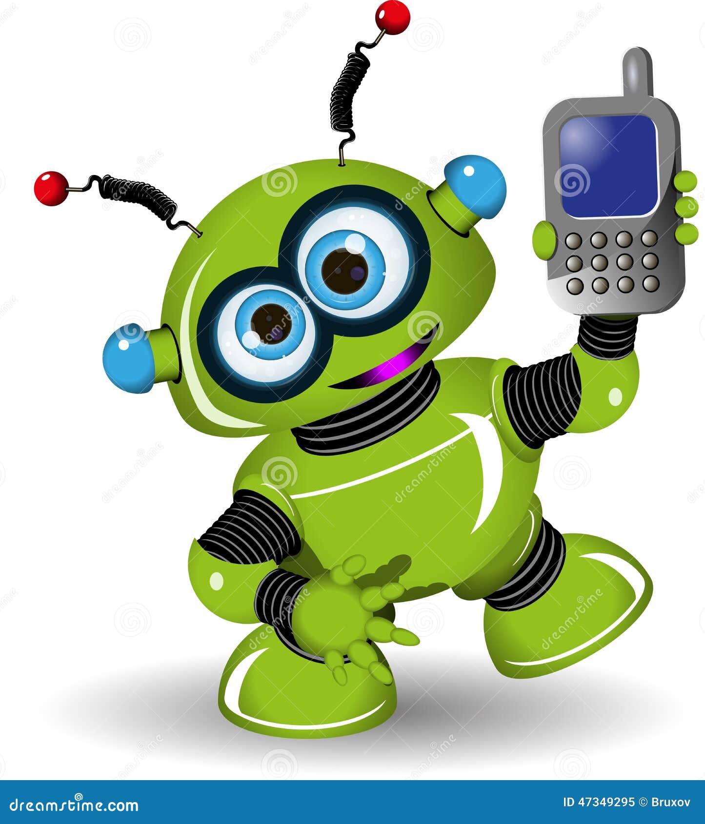 Robot and Phone stock vector. Illustration of machine - 47349295