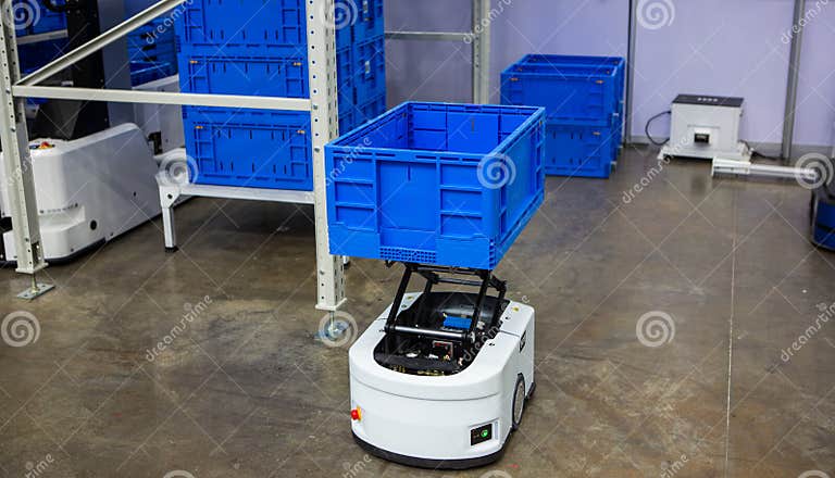 Robot Picking Materials from Rack Stock Photo - Image of future ...