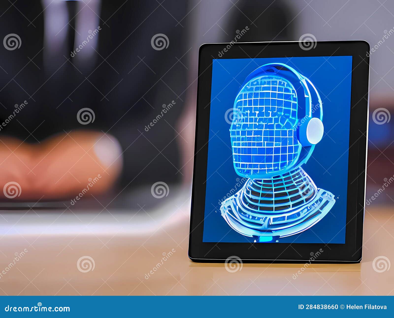 Robot Picture in a Digital Frame Stock Illustration - Illustration of ...