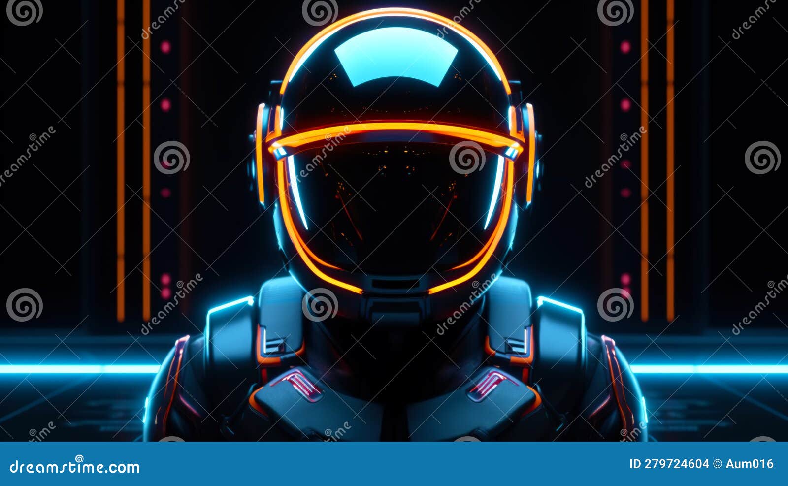 Robot Pilot of the Spaceship of the Future Stock Illustration ...