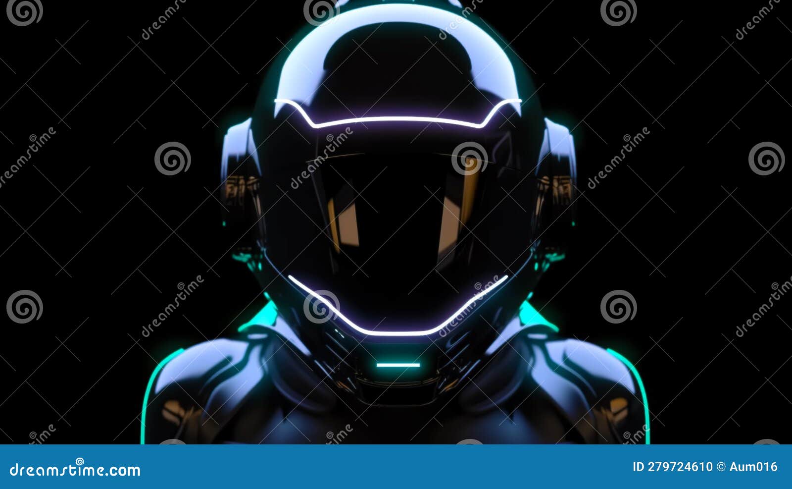 Robot Pilot of the Spaceship of the Future Stock Illustration ...