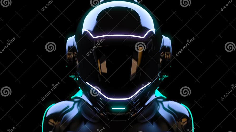 Robot Pilot of the Spaceship of the Future Stock Illustration ...