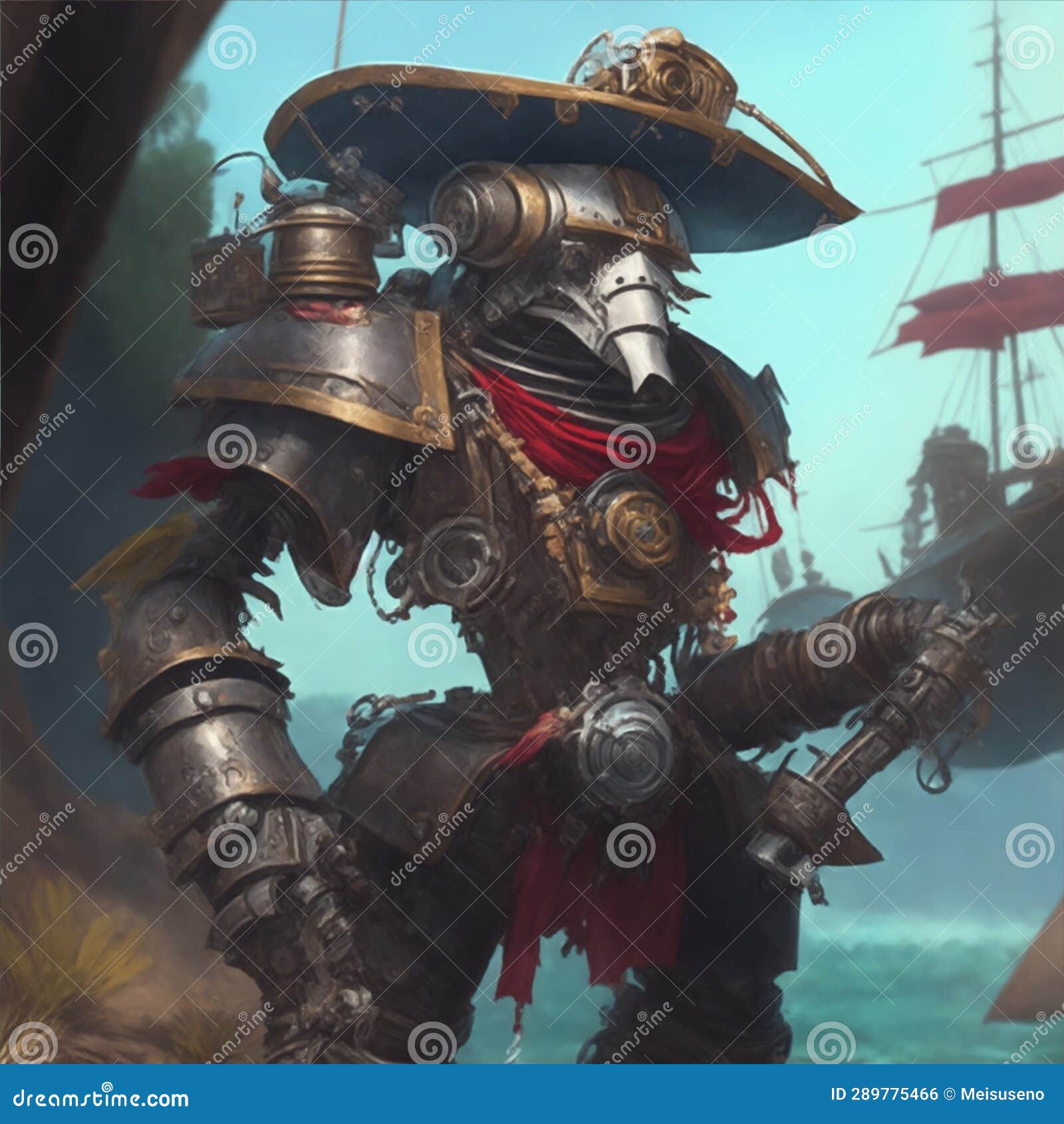 Robot pirate illustration stock illustration. Illustration of machine ...