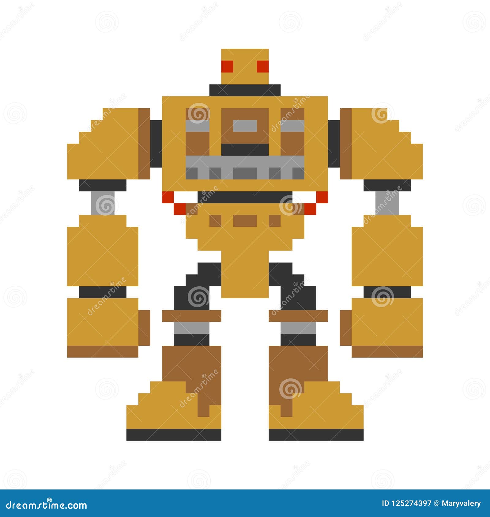 Robot Pixel Art. Cyborg 8 Bit. Pixelated Vector Illustration ...