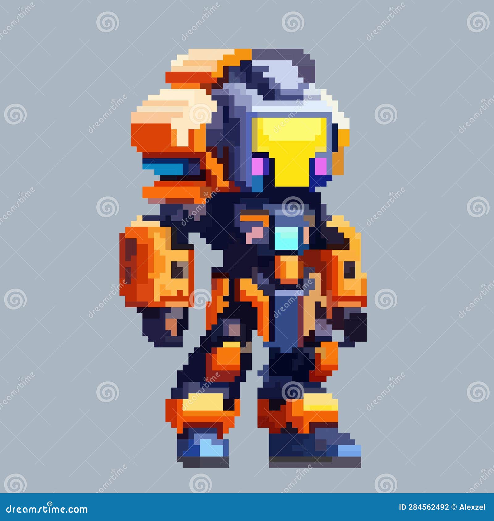 Robot Pixel Art Character for 8 Bit Game Scenery Arcade Video Game ...