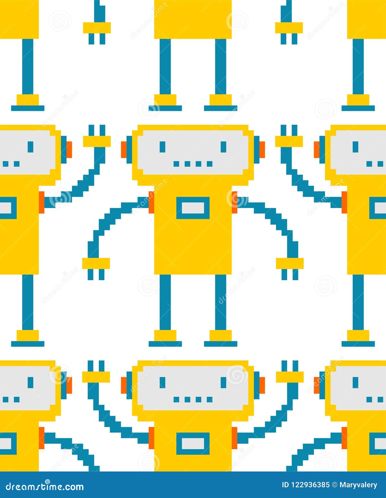 Robot Pixel Art Pattern Seamless. 8 Bit Cyborg Background Stock Vector ... Robot Pixel Art Pattern Seamless. 8 Bit Cyborg Background Stock Vector ...
