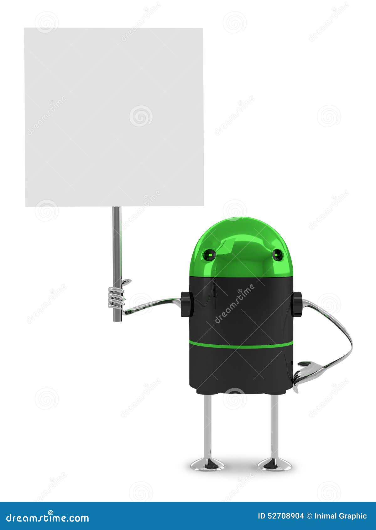 Robot with placard stock illustration. Illustration of modern - 52708904