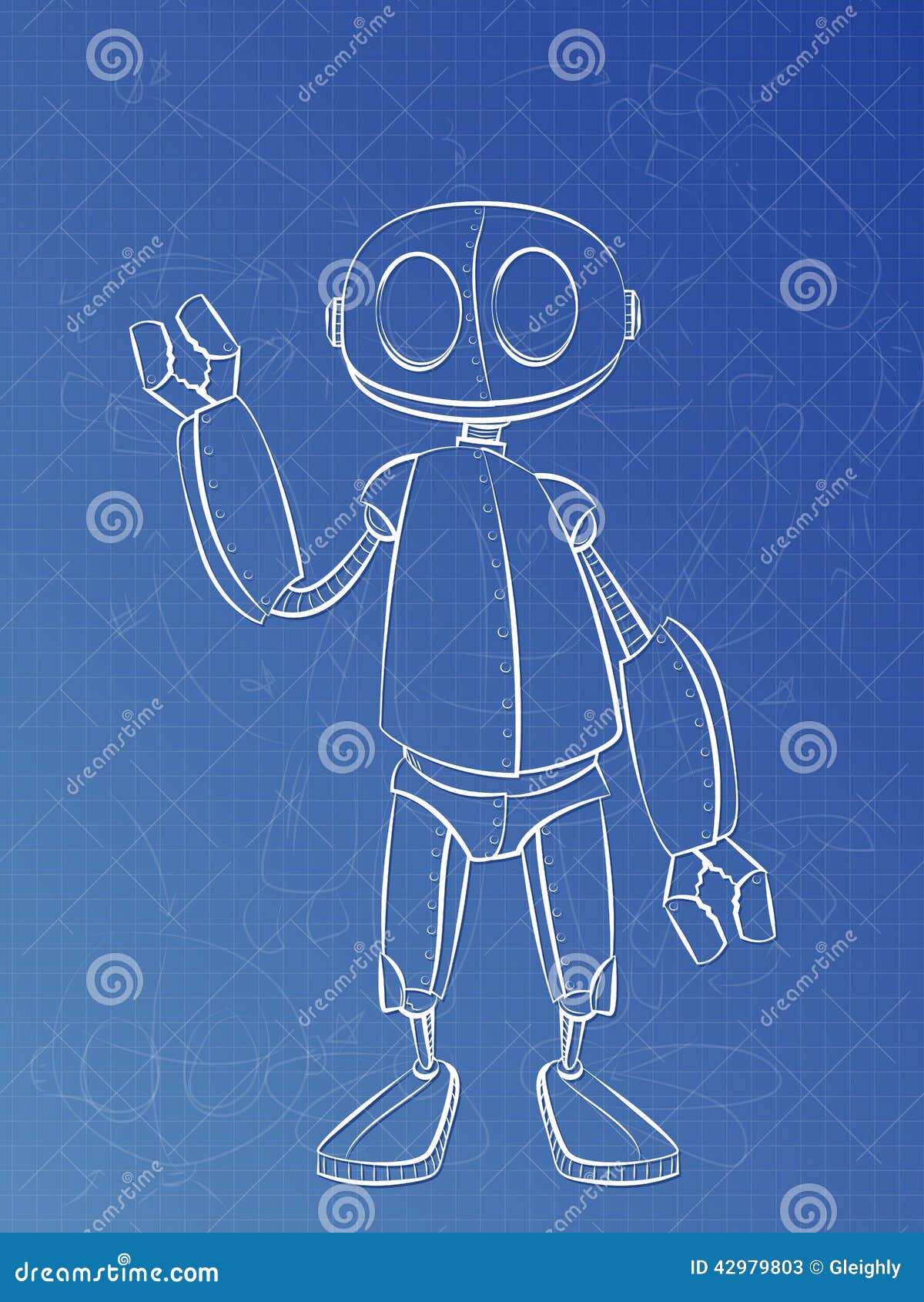 Robot Plans stock vector. Illustration of blue, character - 42979803