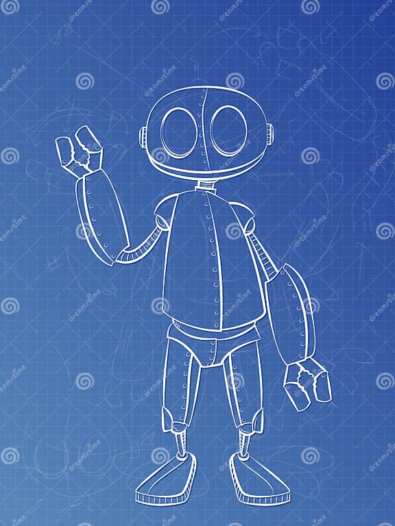 Robot Plans stock vector. Illustration of blue, character - 42979803
