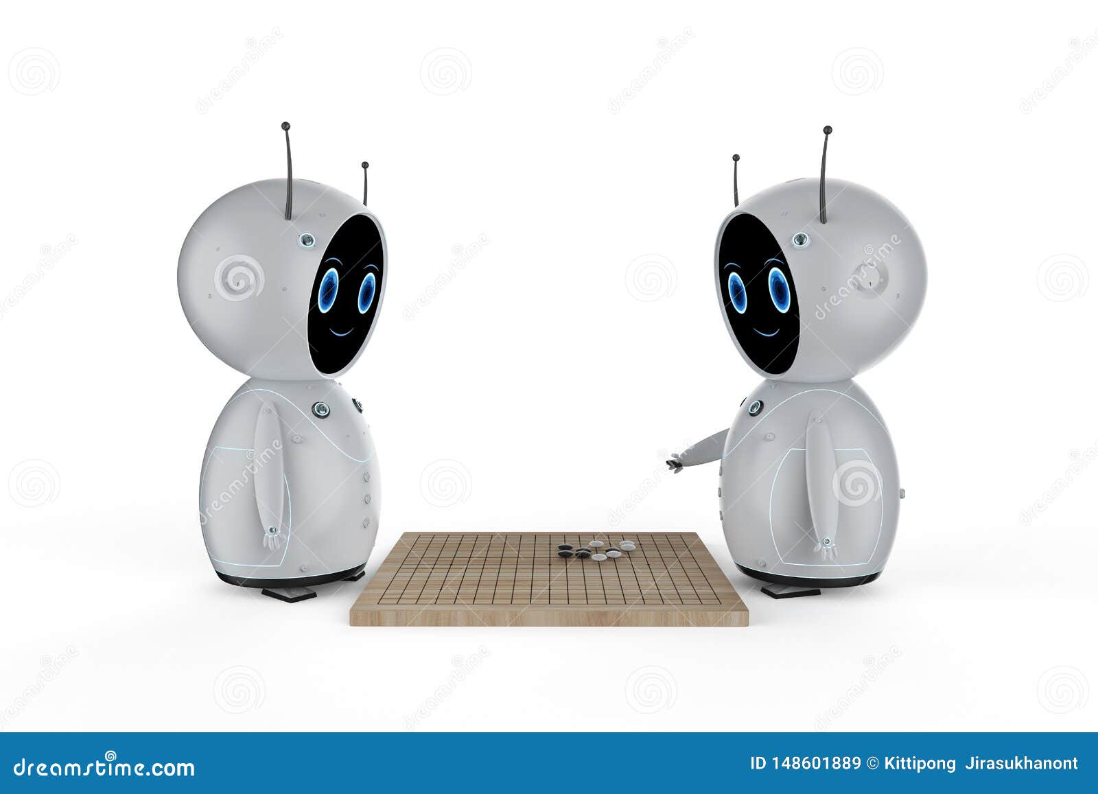 Robot play go stock illustration. Illustration of cyborg - 148601889