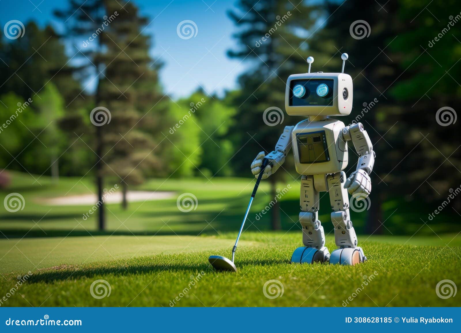Robot Play Golf. Generate Ai Stock Image - Image of athlete, lifestyle ...