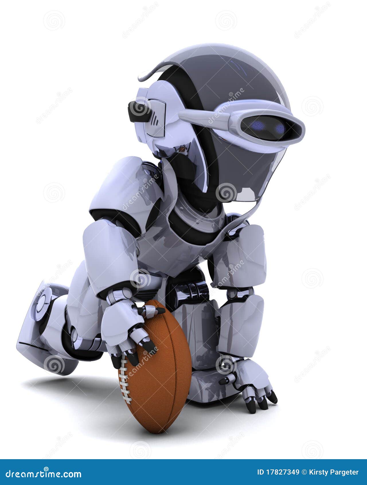 Robot Playing American Football Stock Illustration - Illustration of ...