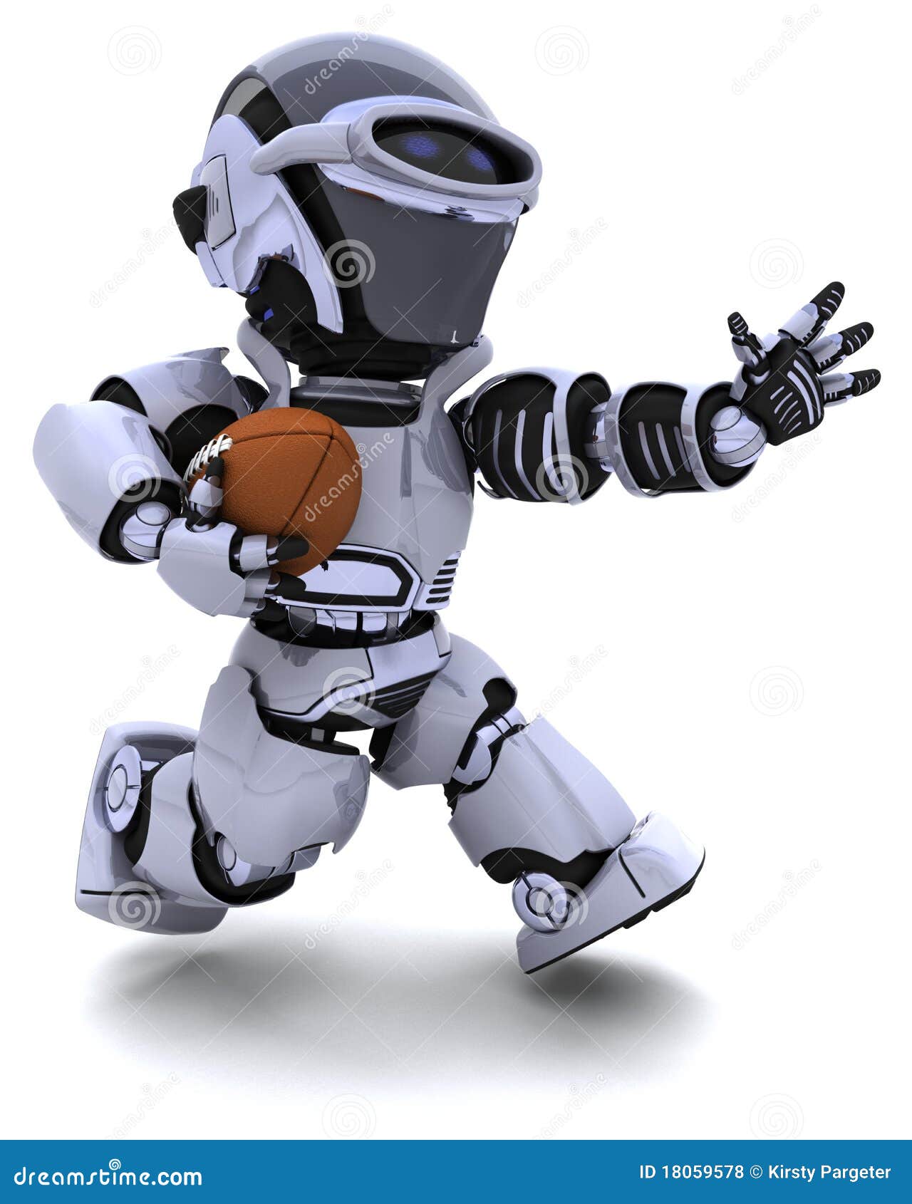 Robot Playing American Football Stock Illustration - Illustration of ...
