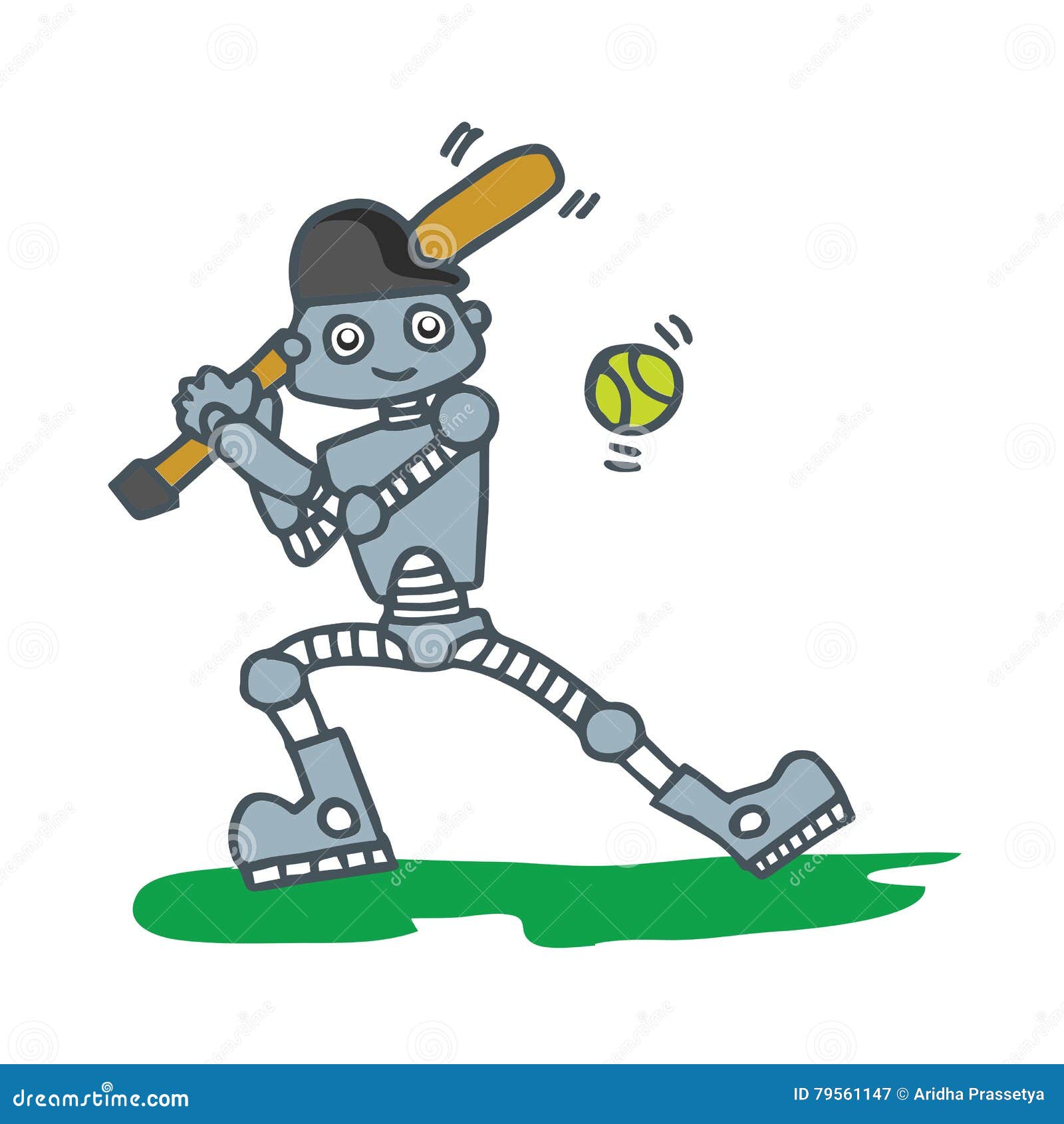 Robot Playing Baseball T-shirt Design Stock Vector - Illustration of ...