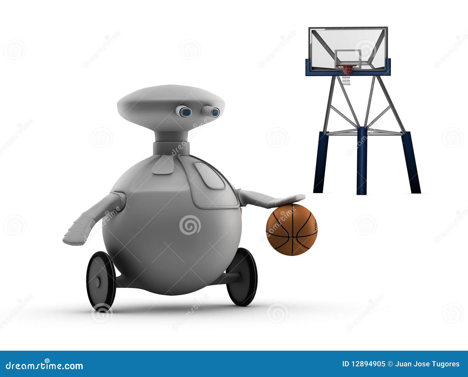 Robot playing basketball stock illustration. Illustration of ...