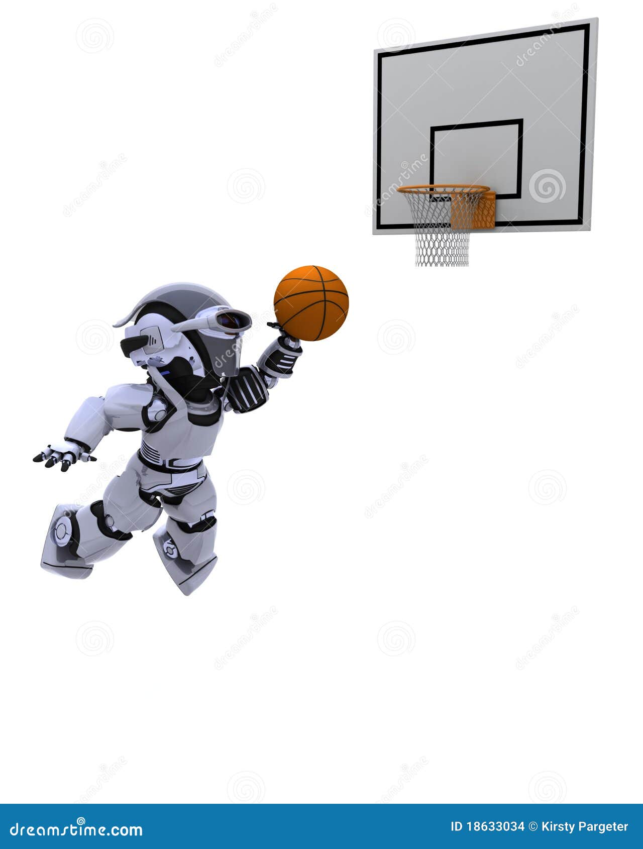 Robot playing basketball stock illustration. Illustration of shot ...