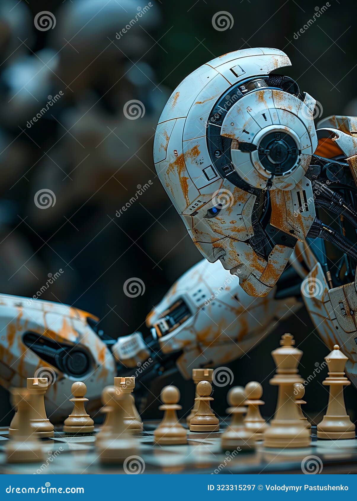 A Robot Playing Chess with Other Robots Stock Image - Image of playing ...